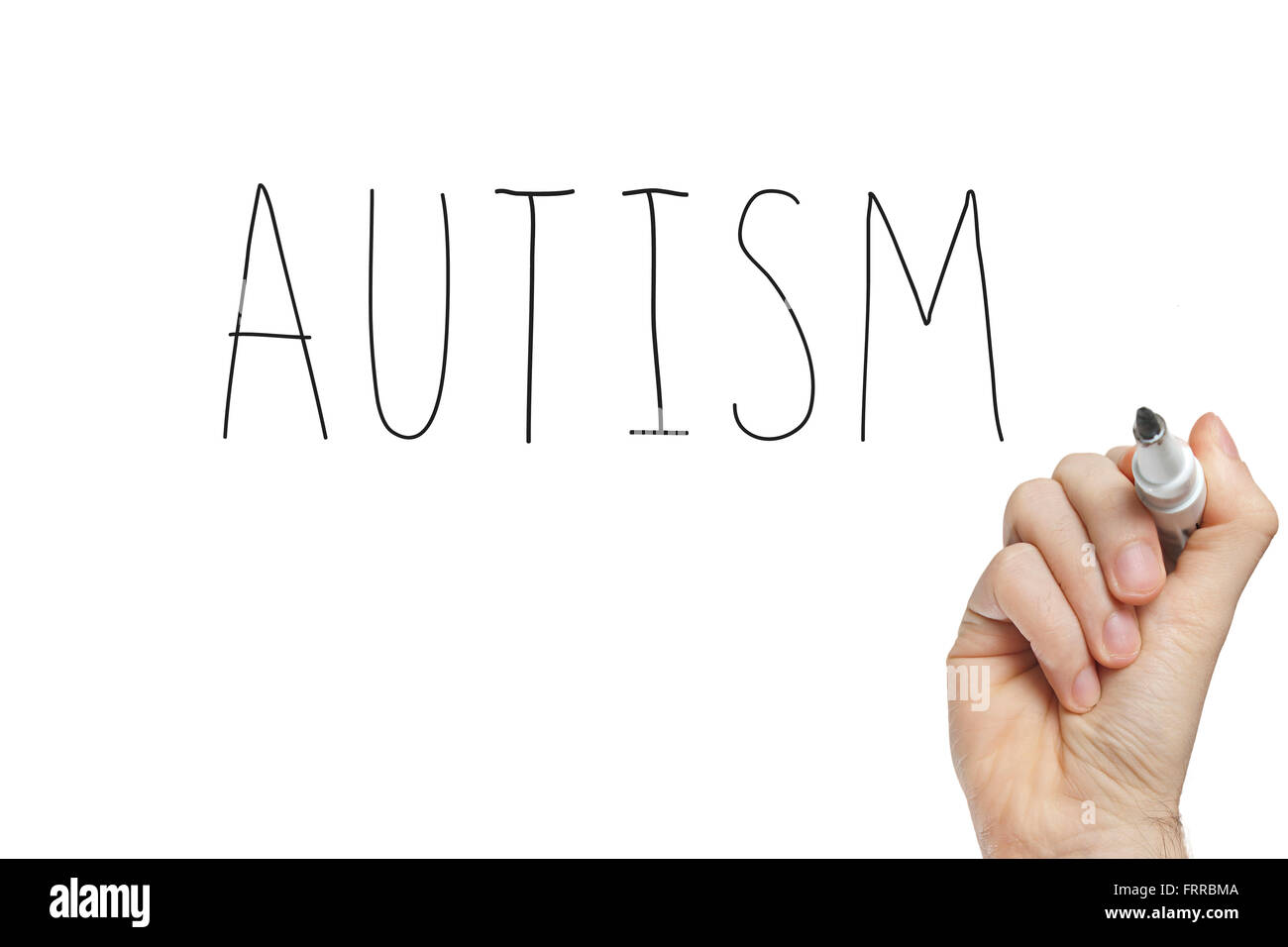 Hand writing autism on a white board Stock Photo - Alamy