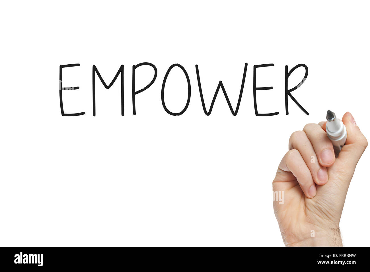 Hand writing empower on a white board Stock Photo - Alamy
