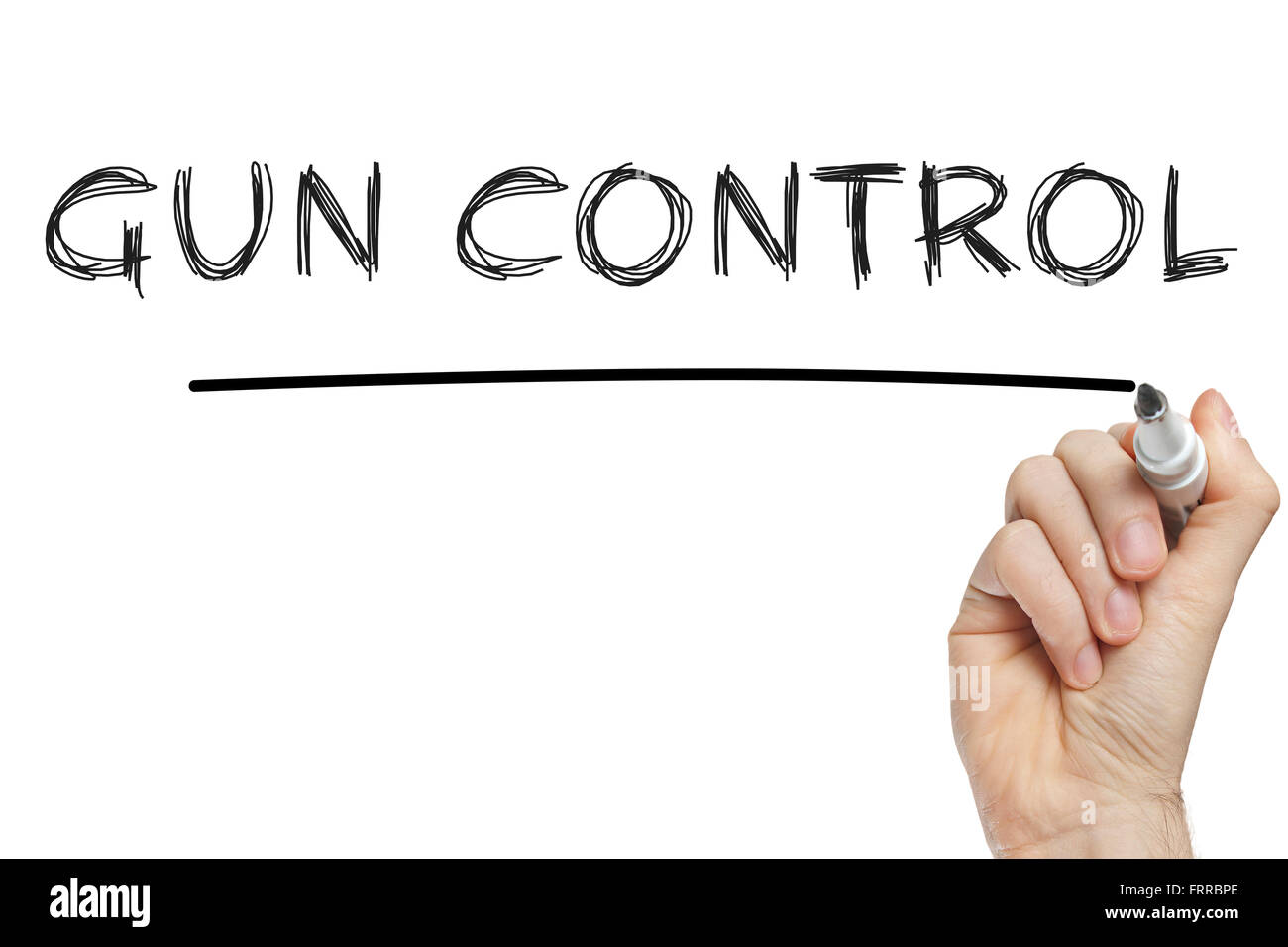 Hand writing gun control on a white board Stock Photo - Alamy