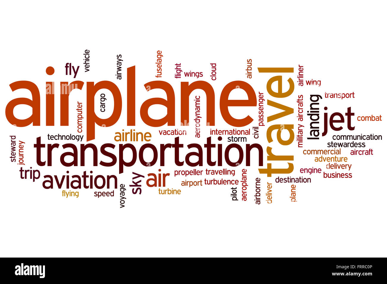Airplane concept word cloud background Stock Photo - Alamy