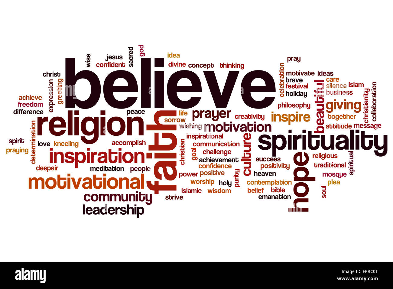 Believe concept word cloud background Stock Photo - Alamy
