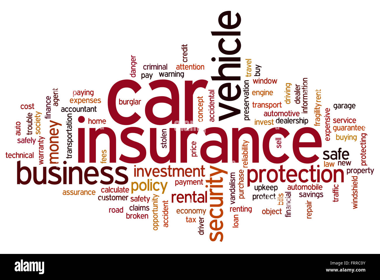 Car insurance concept word cloud background Stock Photo - Alamy