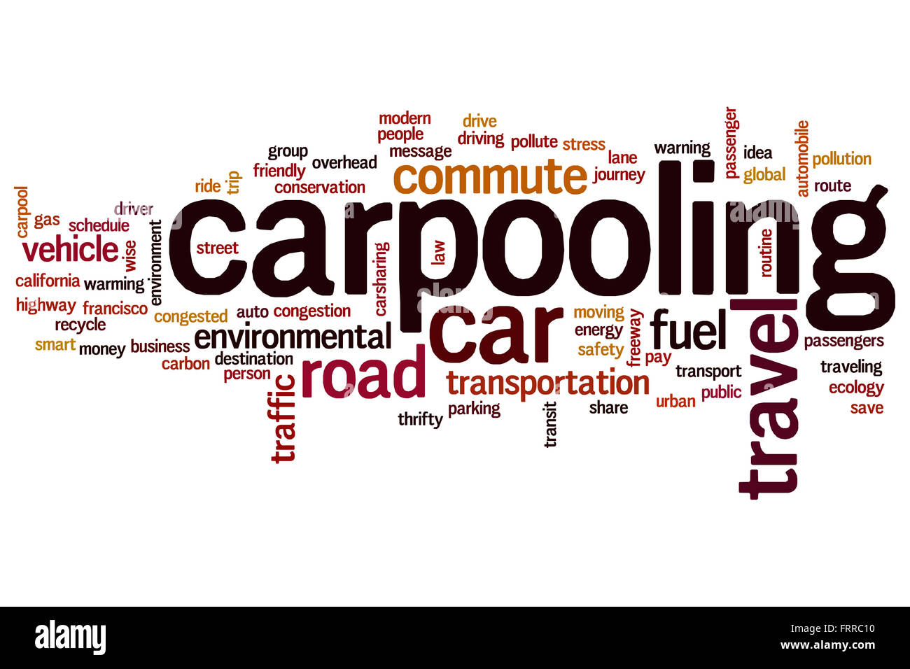 Carpooling concept word cloud background Stock Photo - Alamy