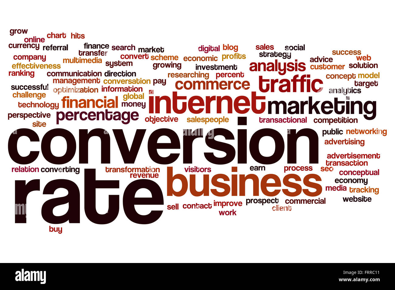 Conversion rate concept word cloud background Stock Photo - Alamy