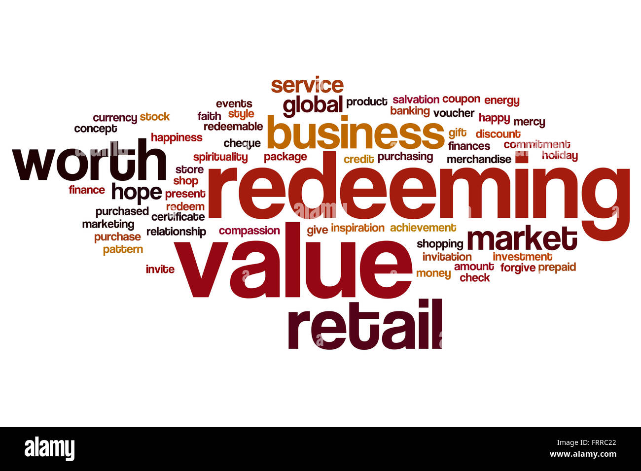 Redeeming value concept word cloud background Stock Photo - Alamy