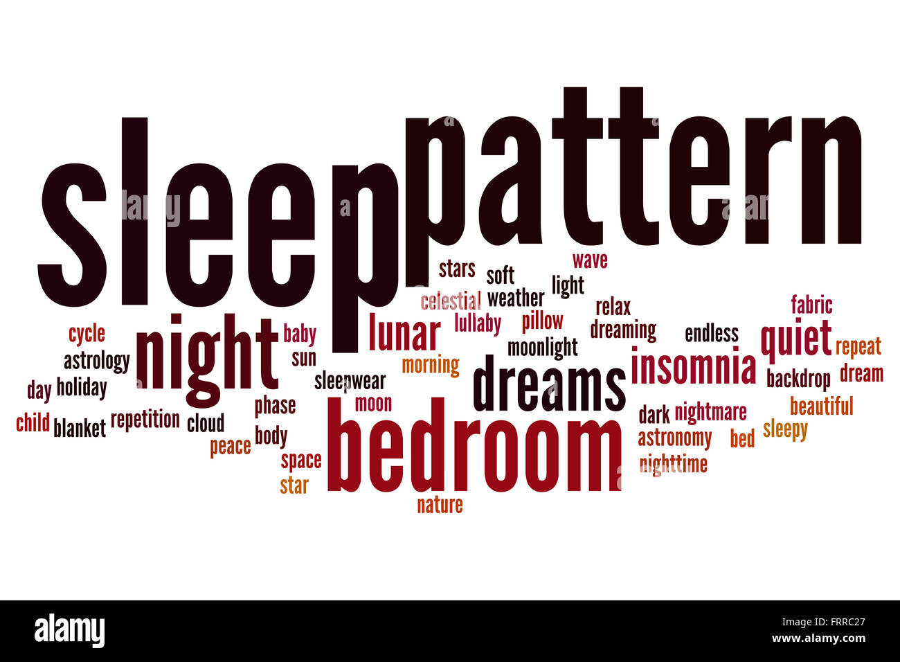 Sleep pattern concept word cloud background Stock Photo - Alamy