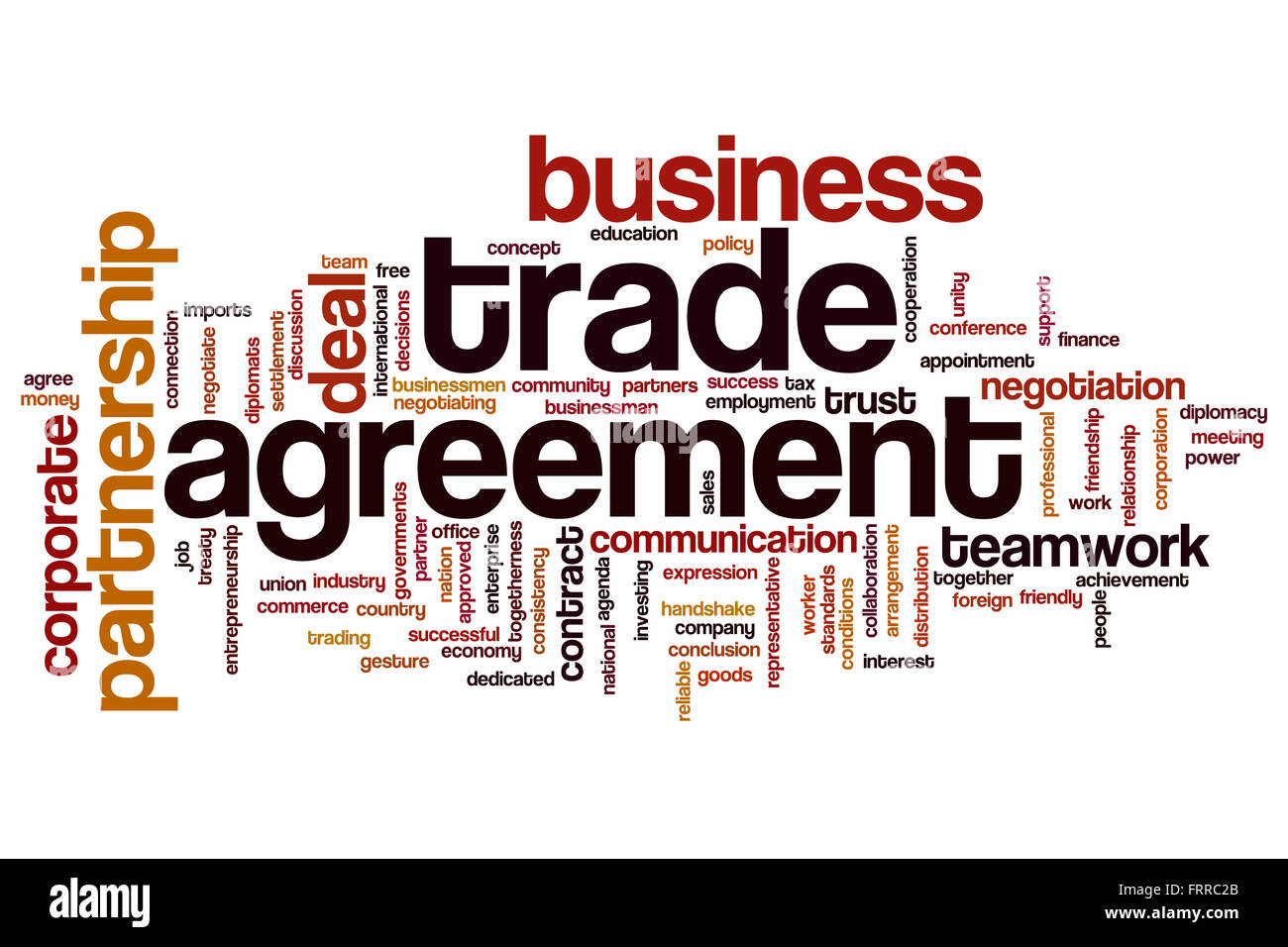 Trade agreement concept word cloud background Stock Photo - Alamy