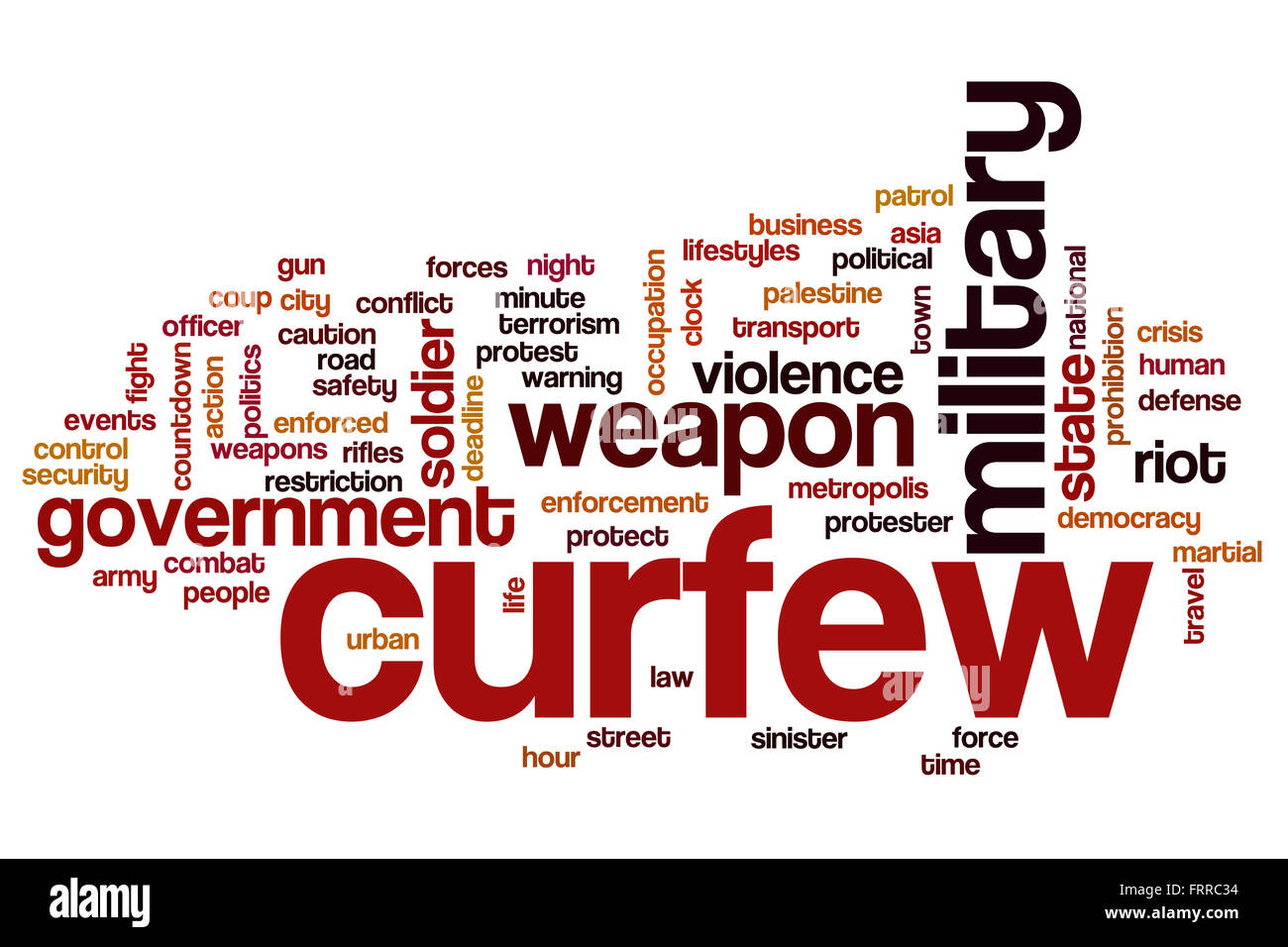 Curfew concept word cloud background Stock Photo - Alamy
