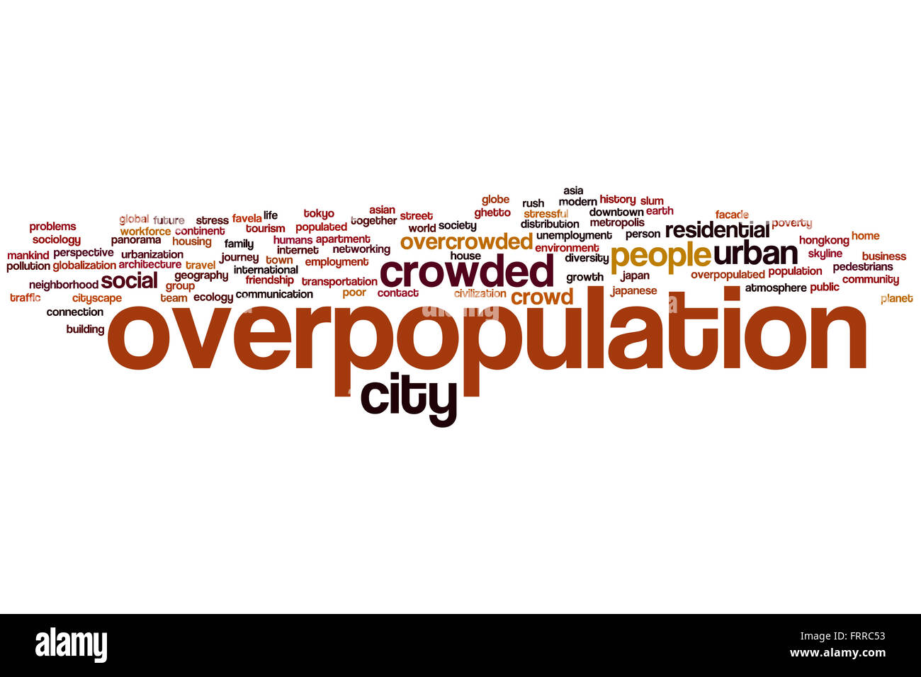 Overpopulation concept word cloud background Stock Photo - Alamy