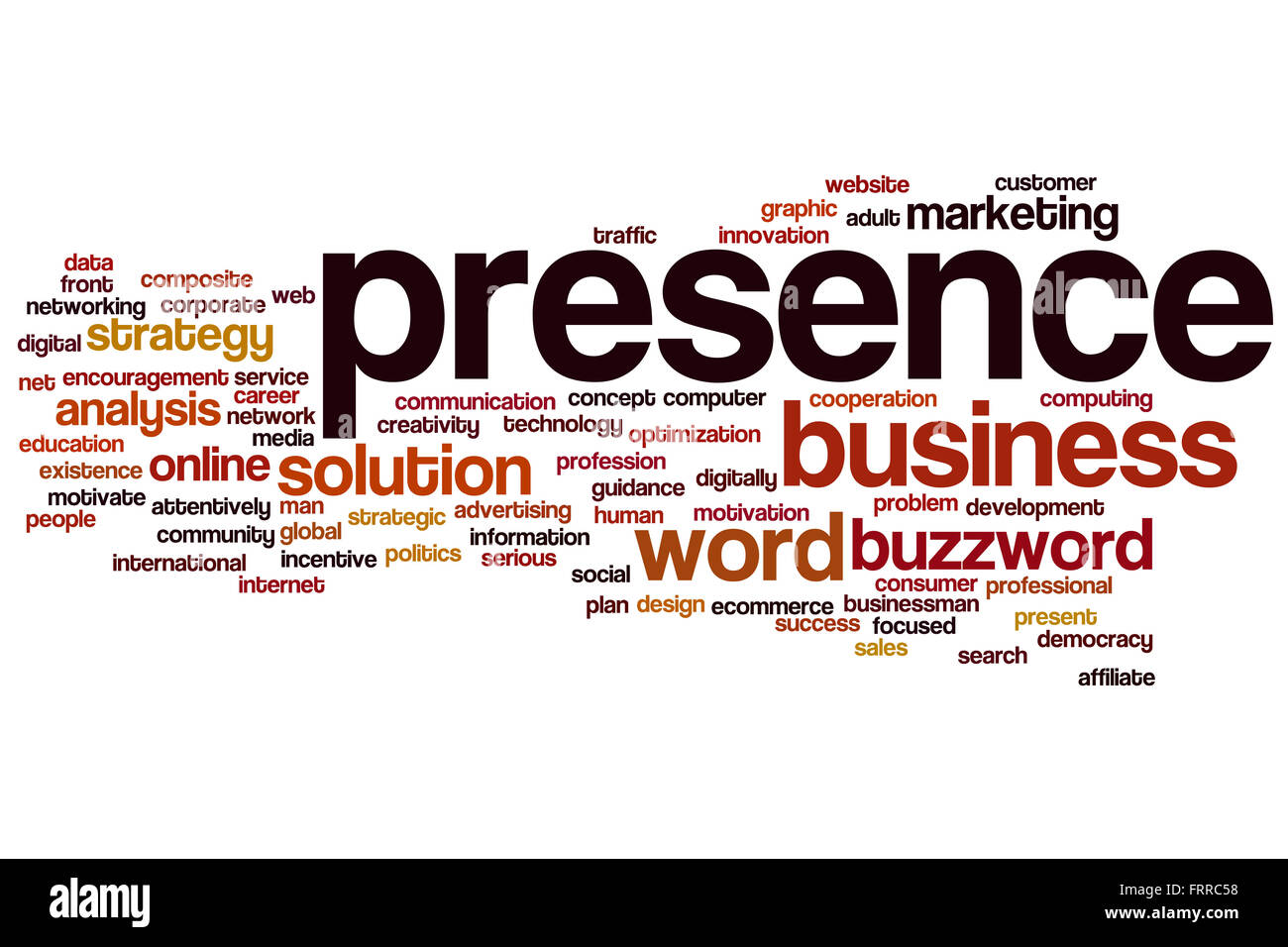 Presence concept word cloud background Stock Photo - Alamy