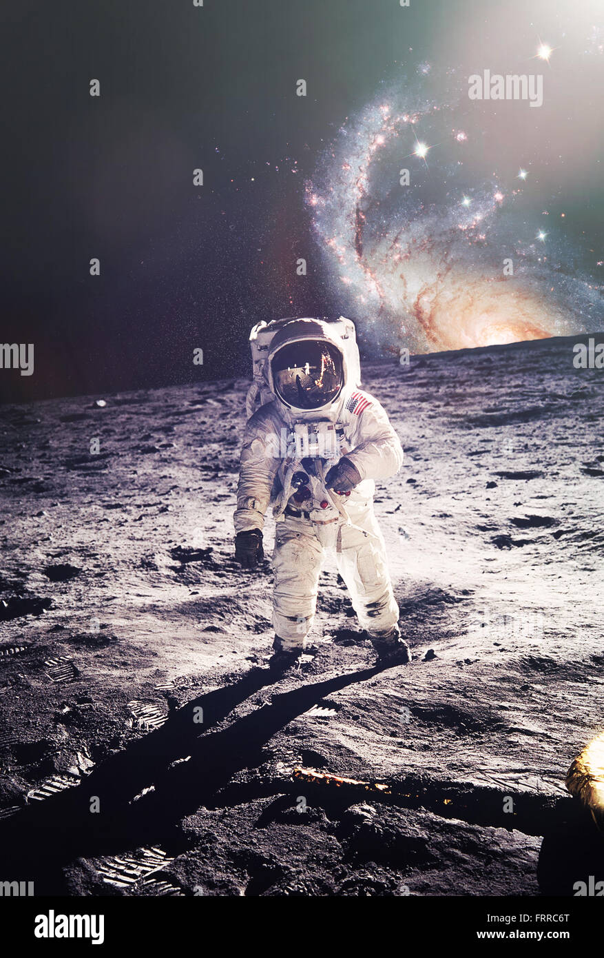 Universe Galaxy Planets Astronaut Walking
