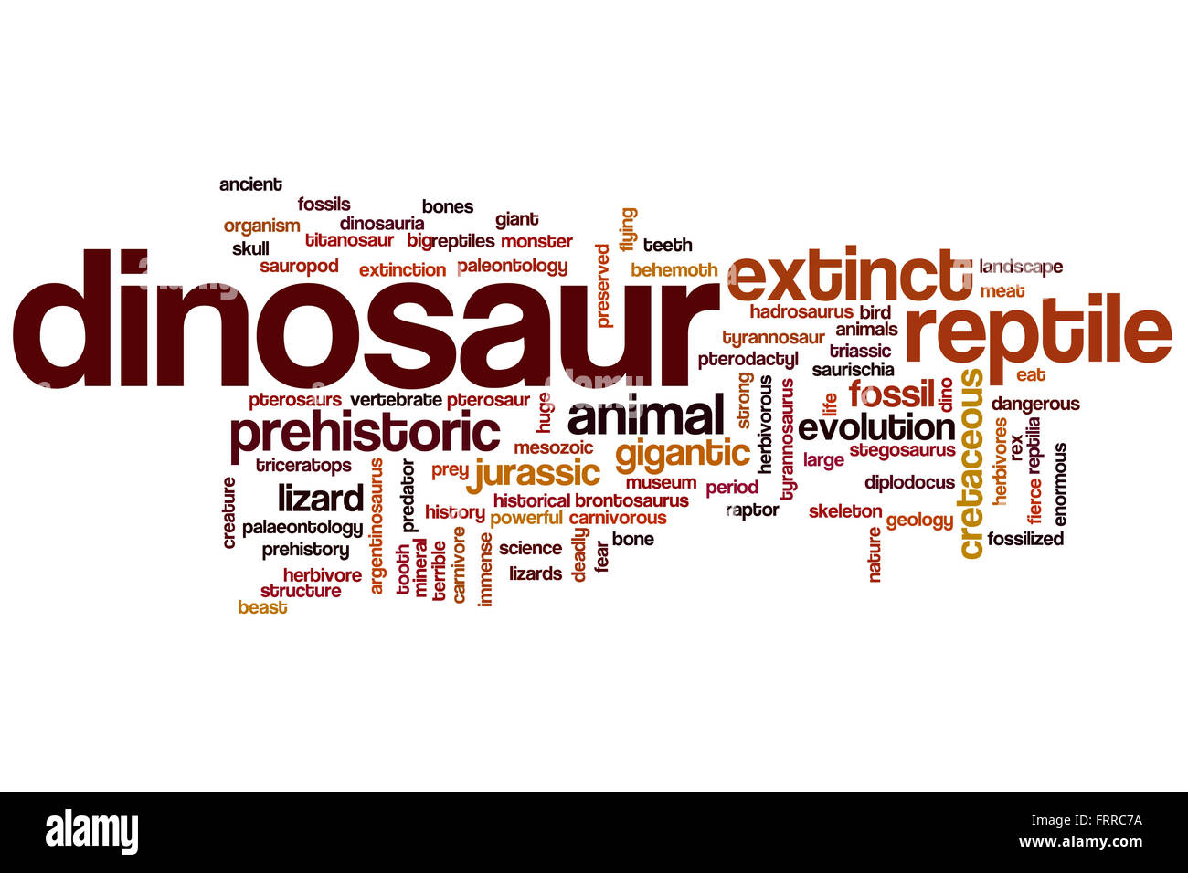 Dinosaur concept word cloud background Stock Photo - Alamy