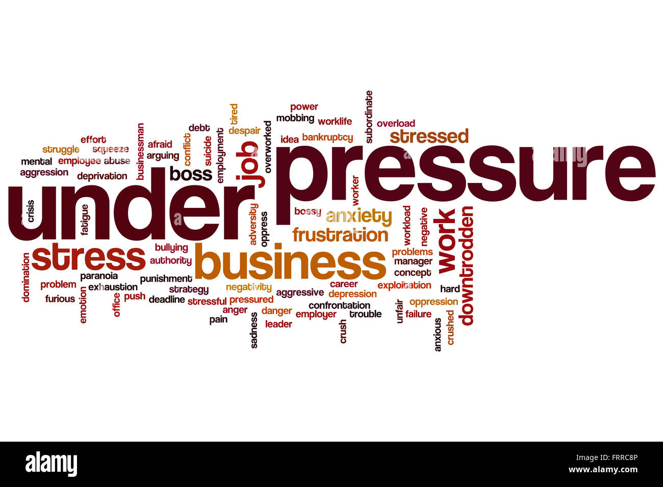Under pressure concept word cloud background Stock Photo - Alamy