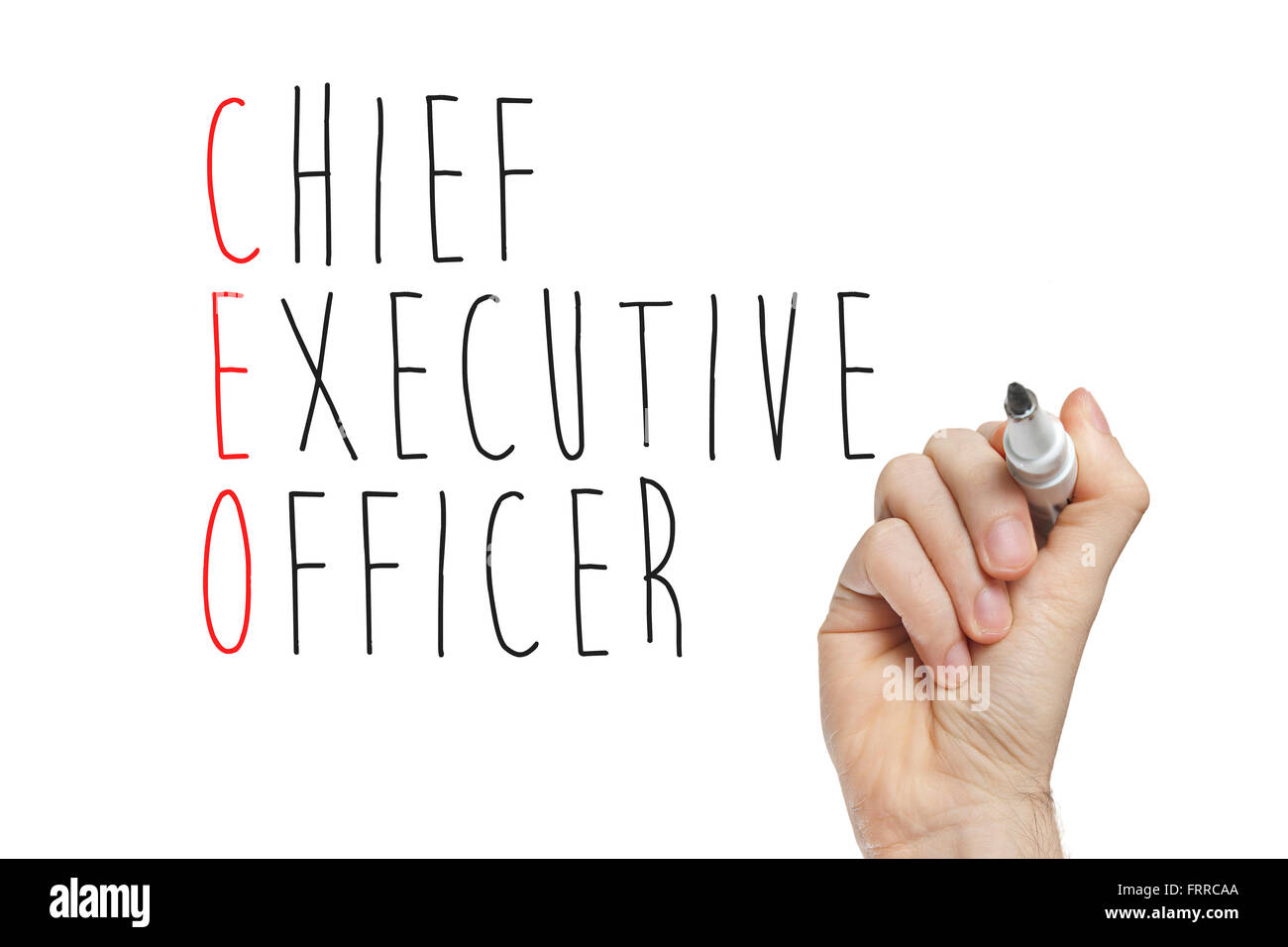 Hand writing ceo on a white board Stock Photo - Alamy