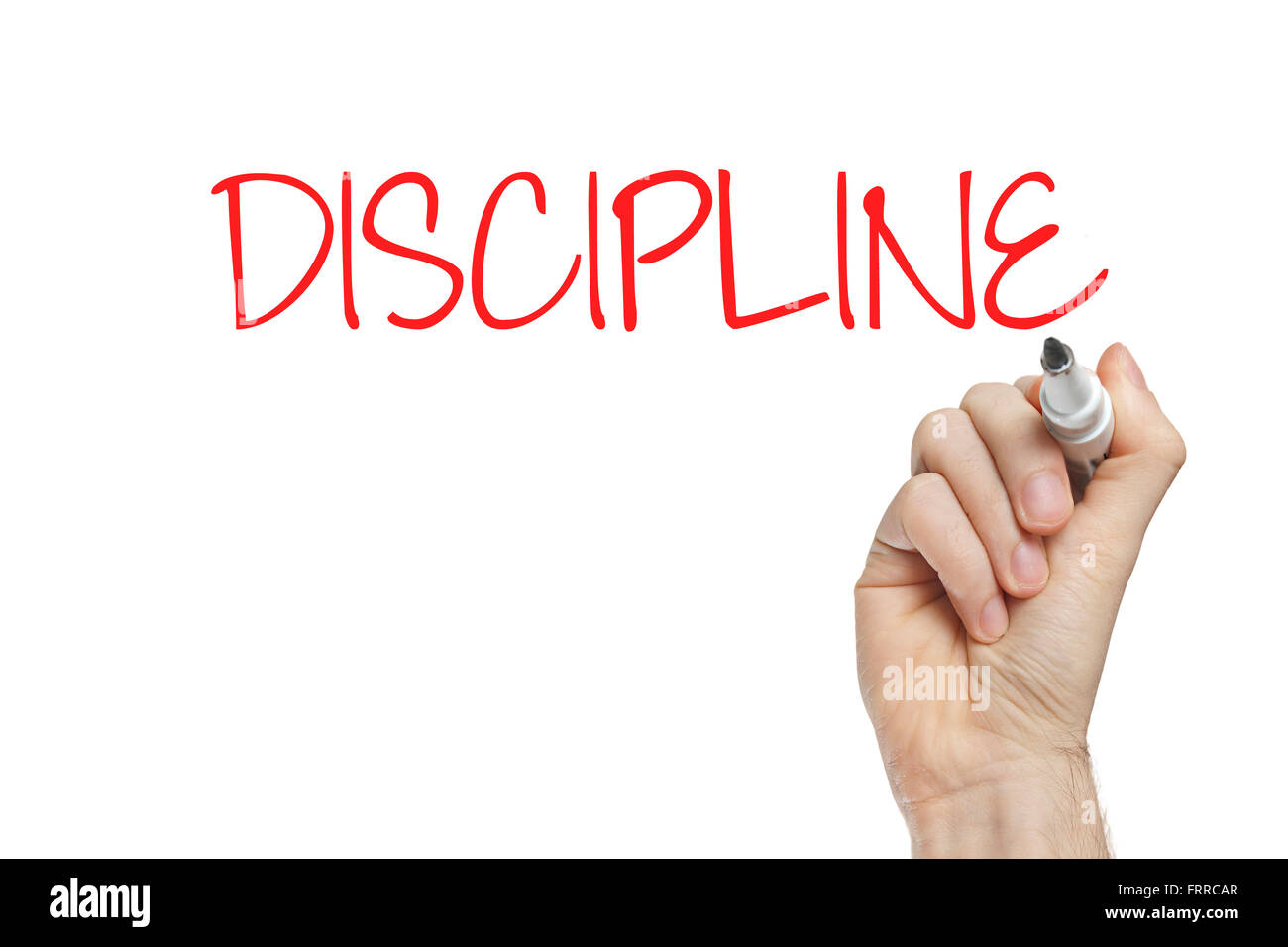 Hand writing discipline on a white board Stock Photo - Alamy