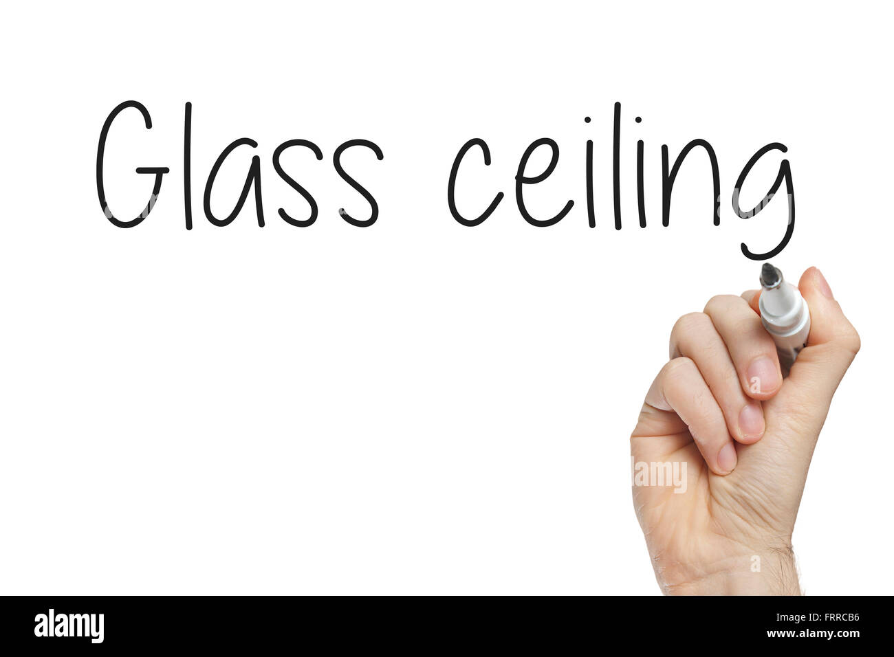 Hand writing glass ceiling on a white board Stock Photo - Alamy