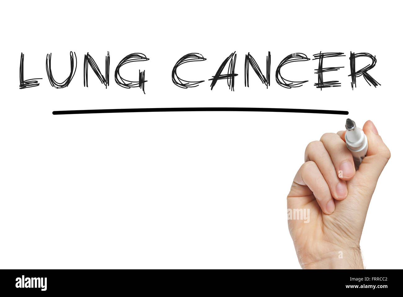 Hand writing lung cancer on a white board Stock Photo - Alamy