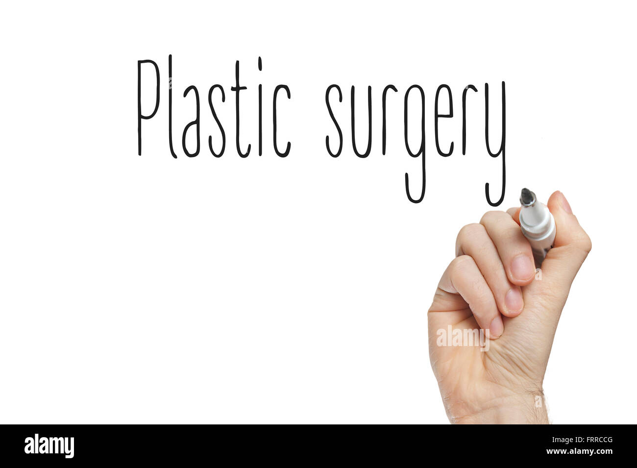 Hand writing plastic surgery on a white board Stock Photo - Alamy