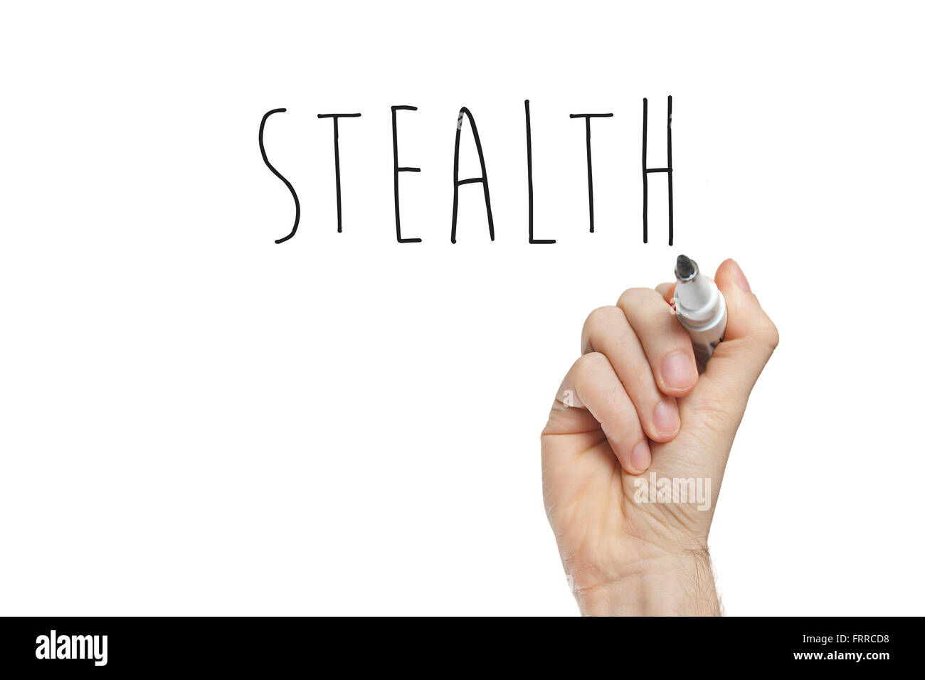 Hand writing stealth on a white board Stock Photo - Alamy