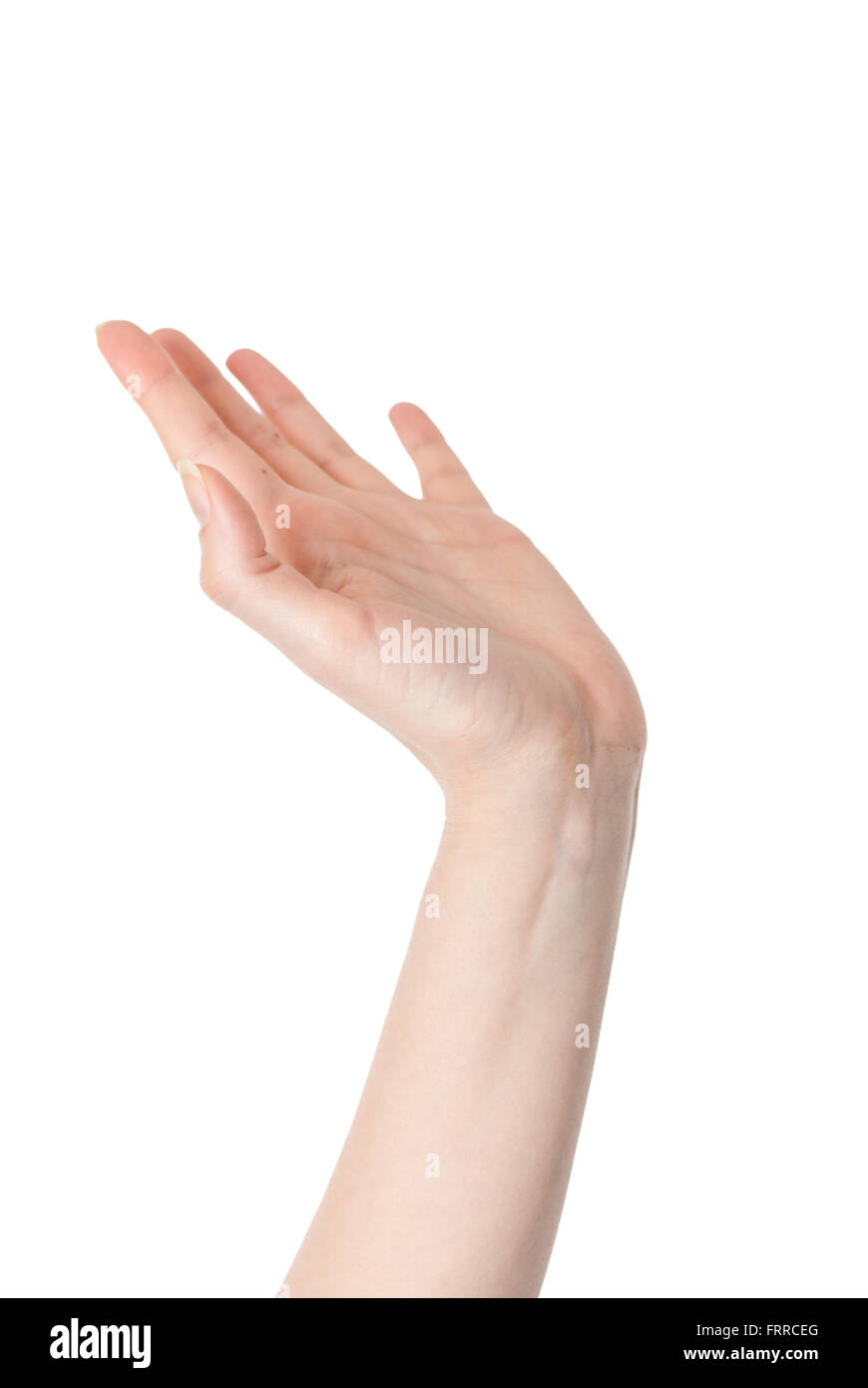 female hand making a high five gesture isolated on white background ...