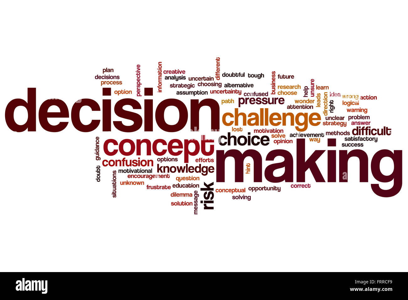 Decisionmaking concept word cloud background Stock Photo - Alamy