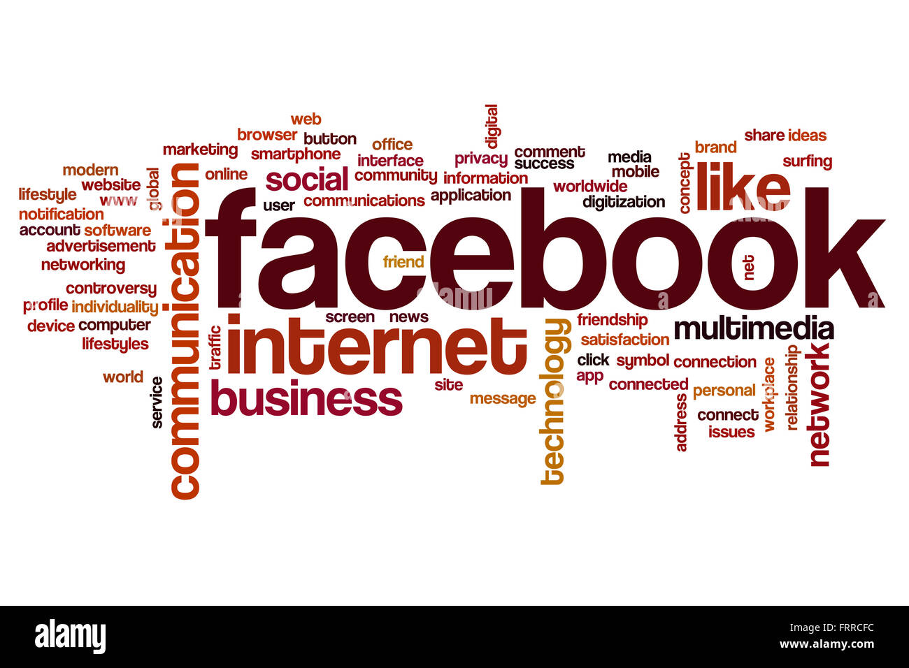 Facebook concept word cloud background Stock Photo - Alamy