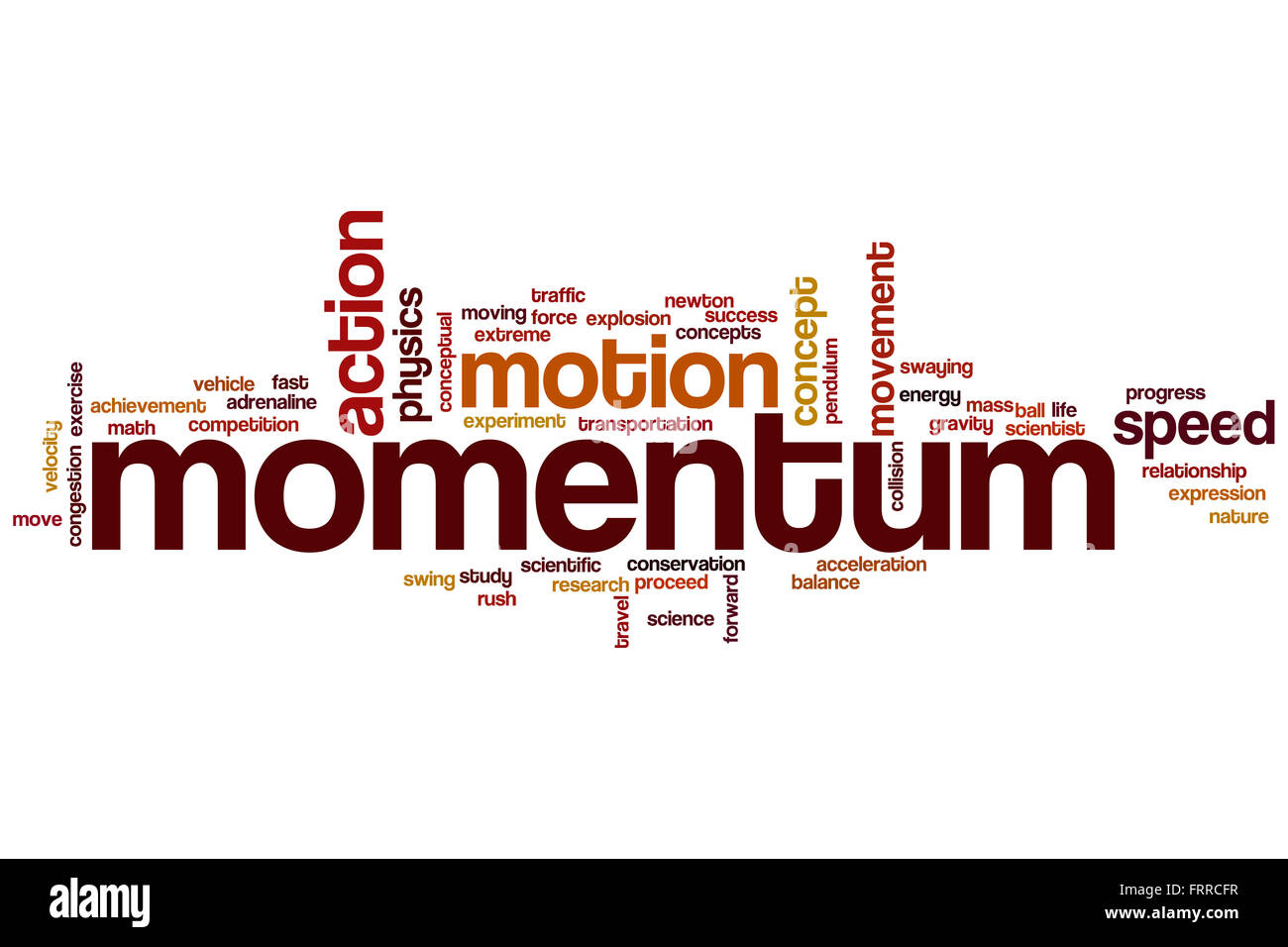 Momentum concept word cloud background Stock Photo - Alamy