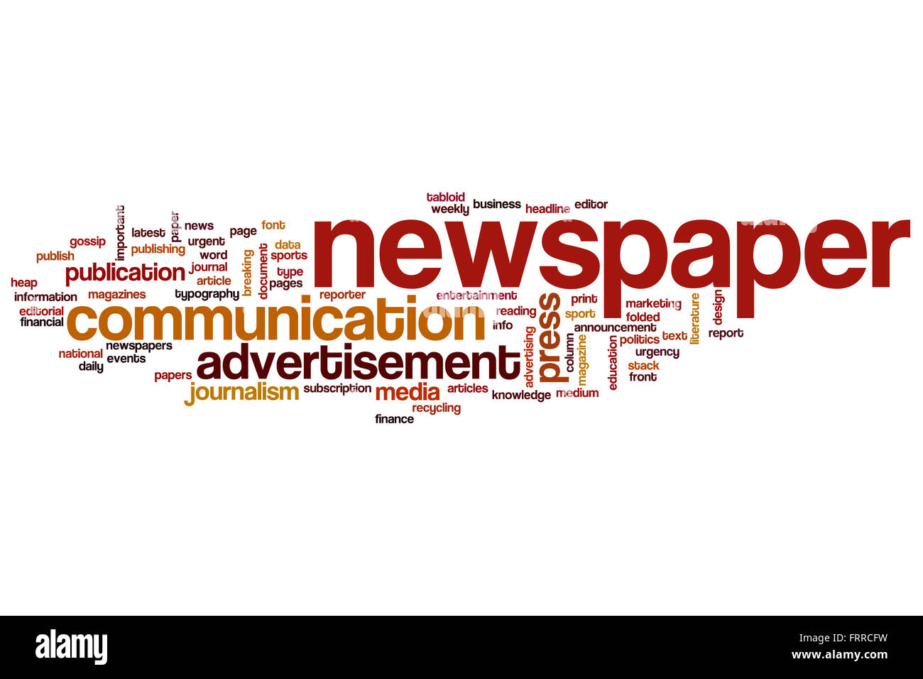 Newspaper concept word cloud background Stock Photo - Alamy