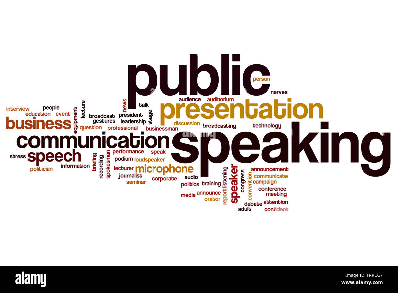 Public speaking concept word cloud background Stock Photo - Alamy