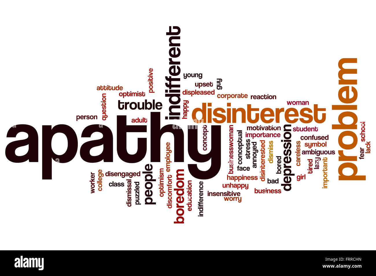 Apathy word cloud concept with disinterest indifferent related tags ...