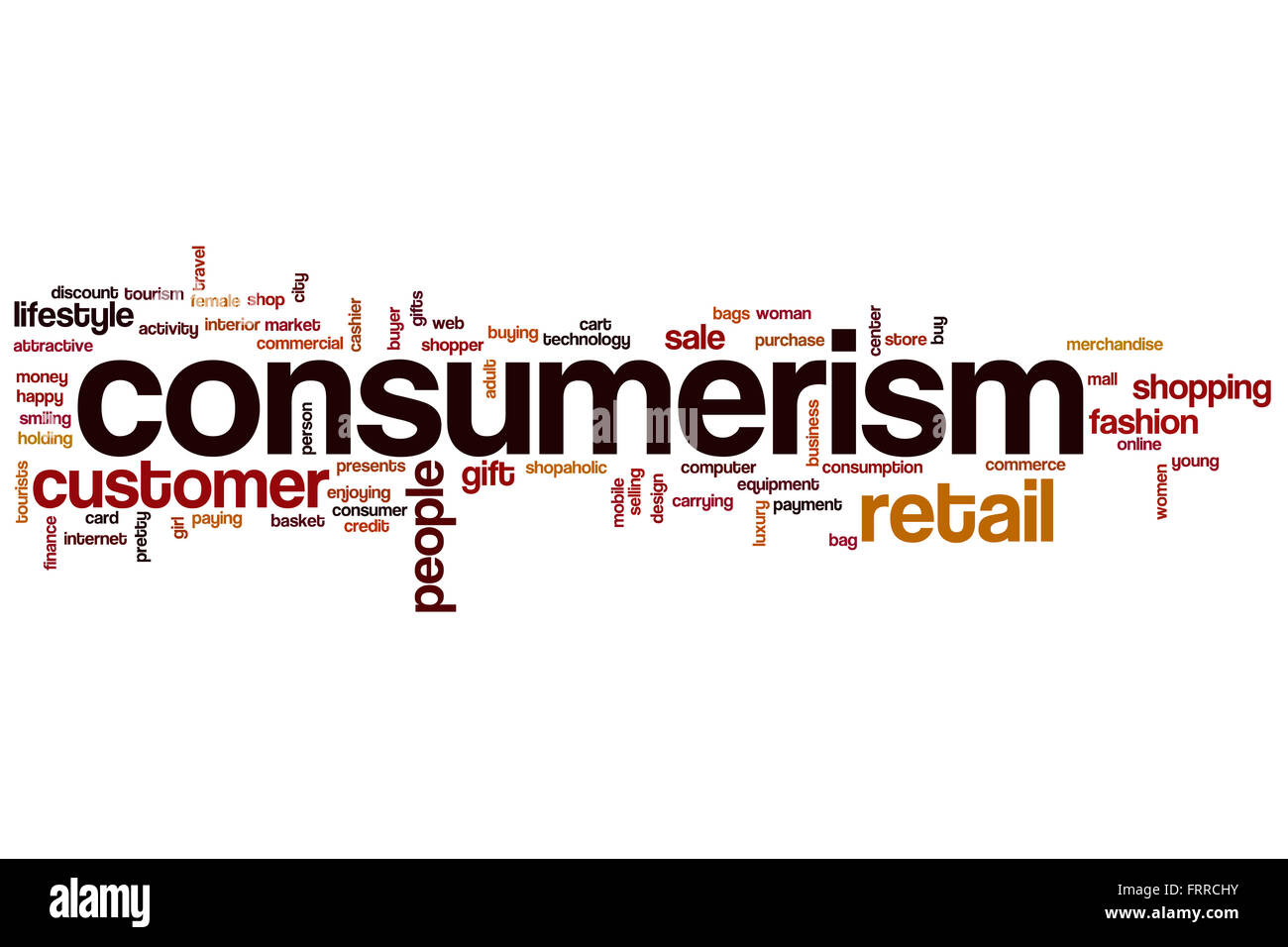 Consumerism word cloud concept retail hi-res stock photography and ...