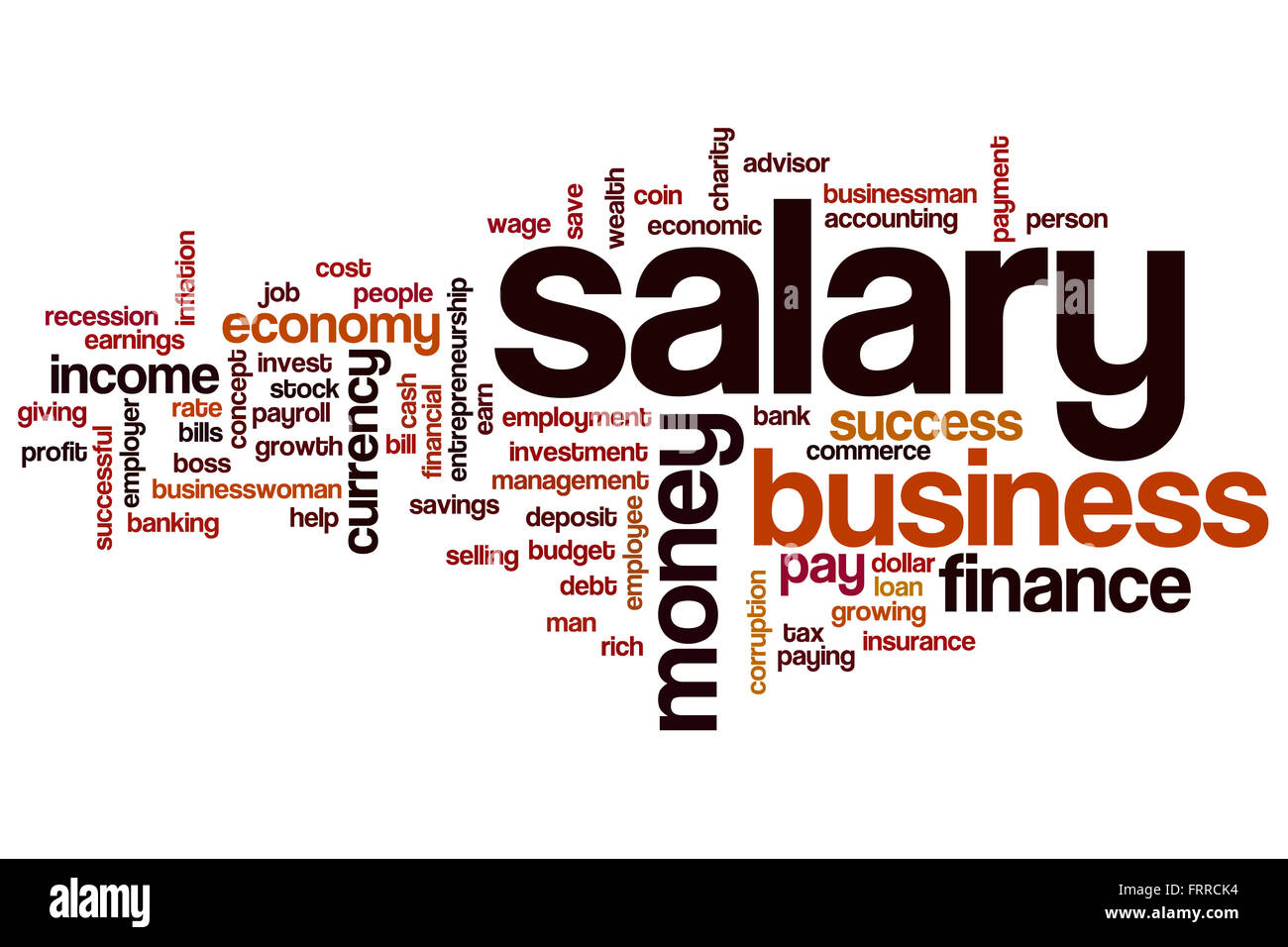 Salary word cloud concept with money finance related tags Stock Photo ...