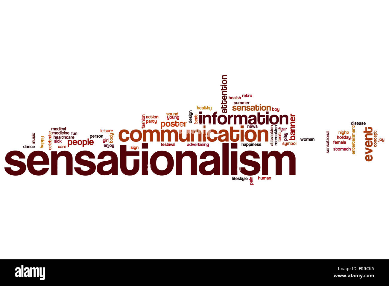 Sensationalism word cloud concept with news sensation related tags ...
