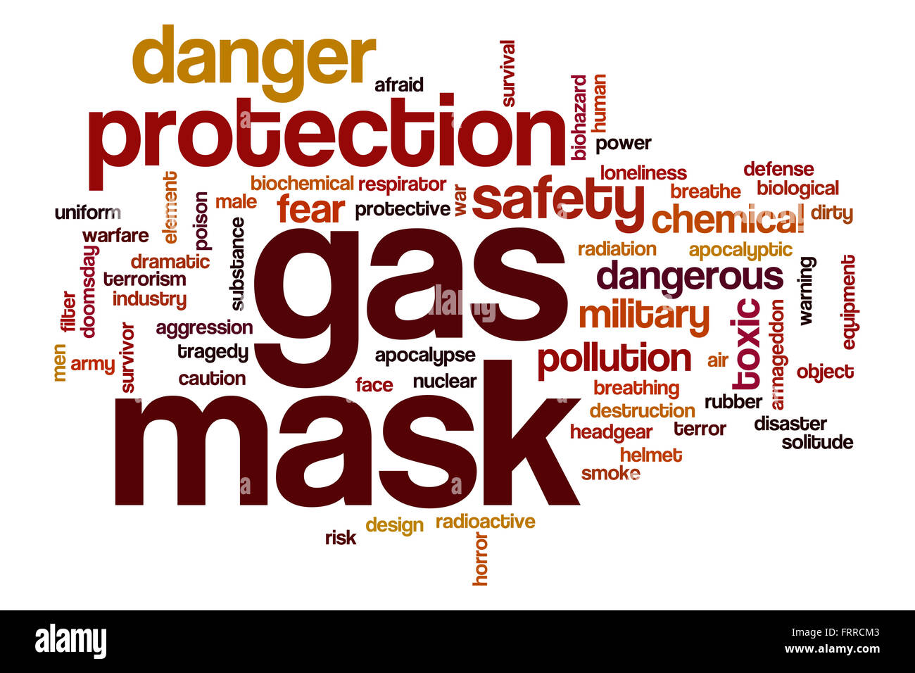 Gas mask word cloud concept with danger safety related tags Stock Photo ...
