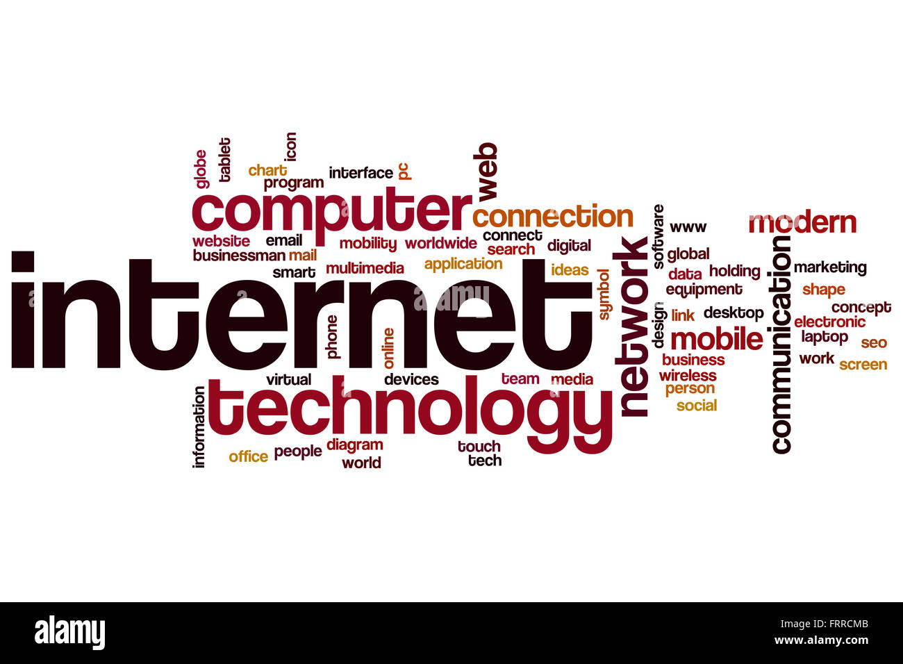 Internet word cloud concept with computer network related tags Stock ...