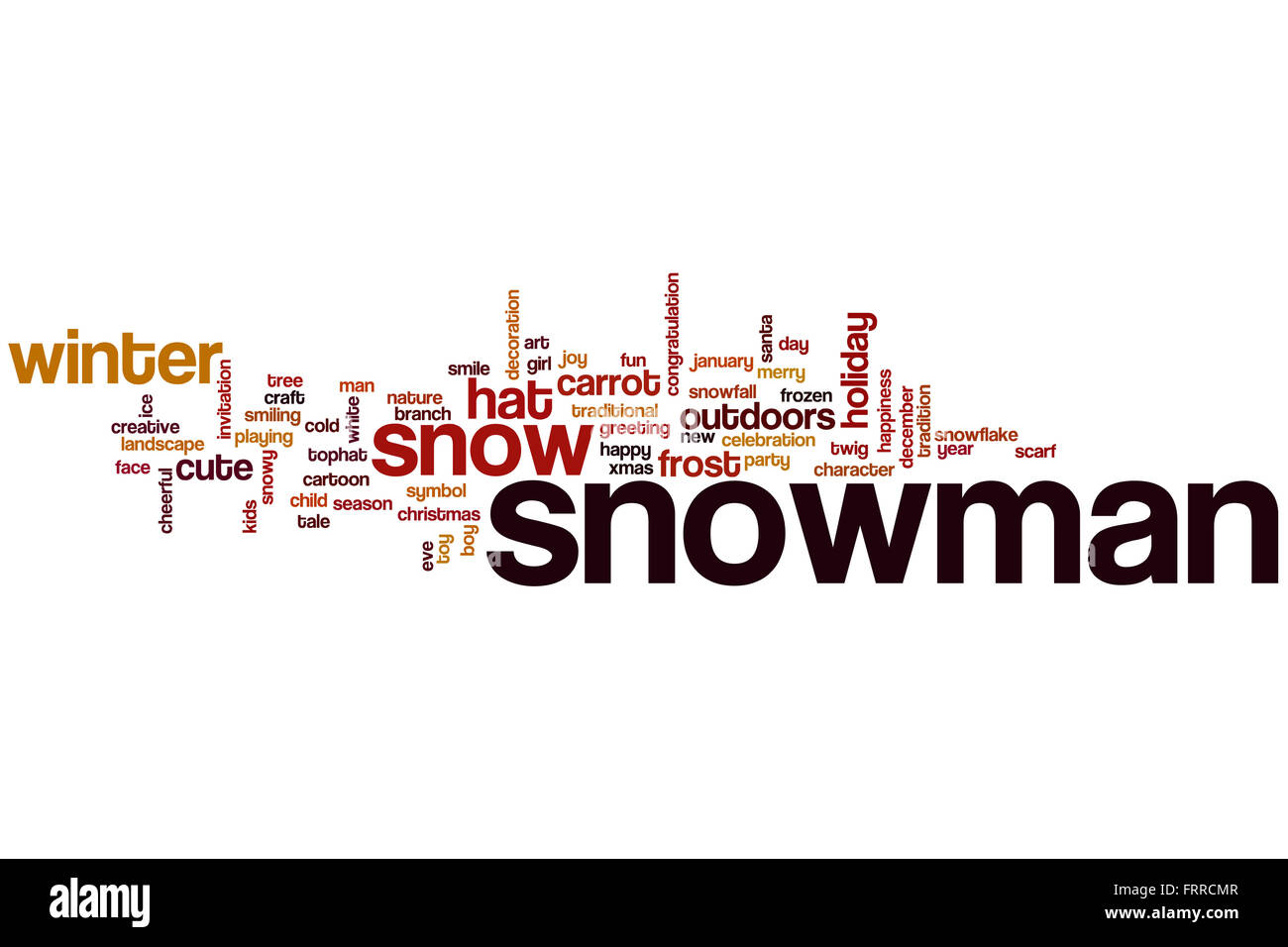 Snowman word cloud concept with winter season related tags Stock Photo ...