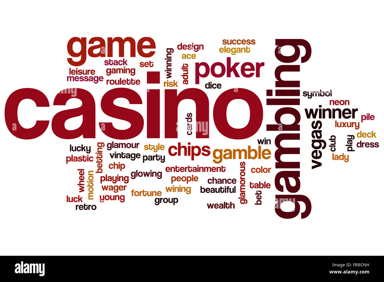 Casino word cloud concept with gambling luck related tags Stock Photo ...