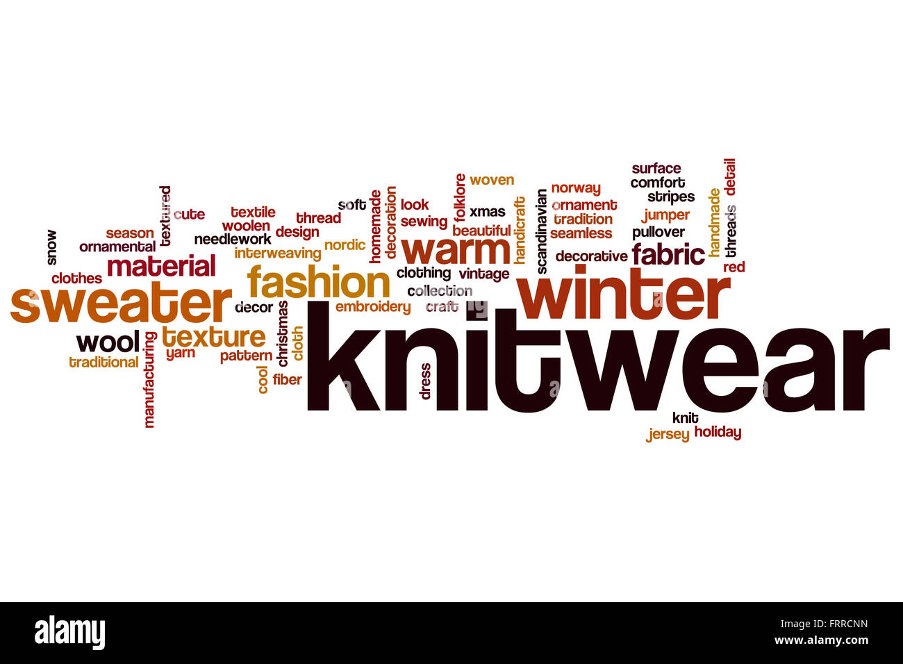 Knitwear word cloud concept with wool warm related tags Stock Photo - Alamy