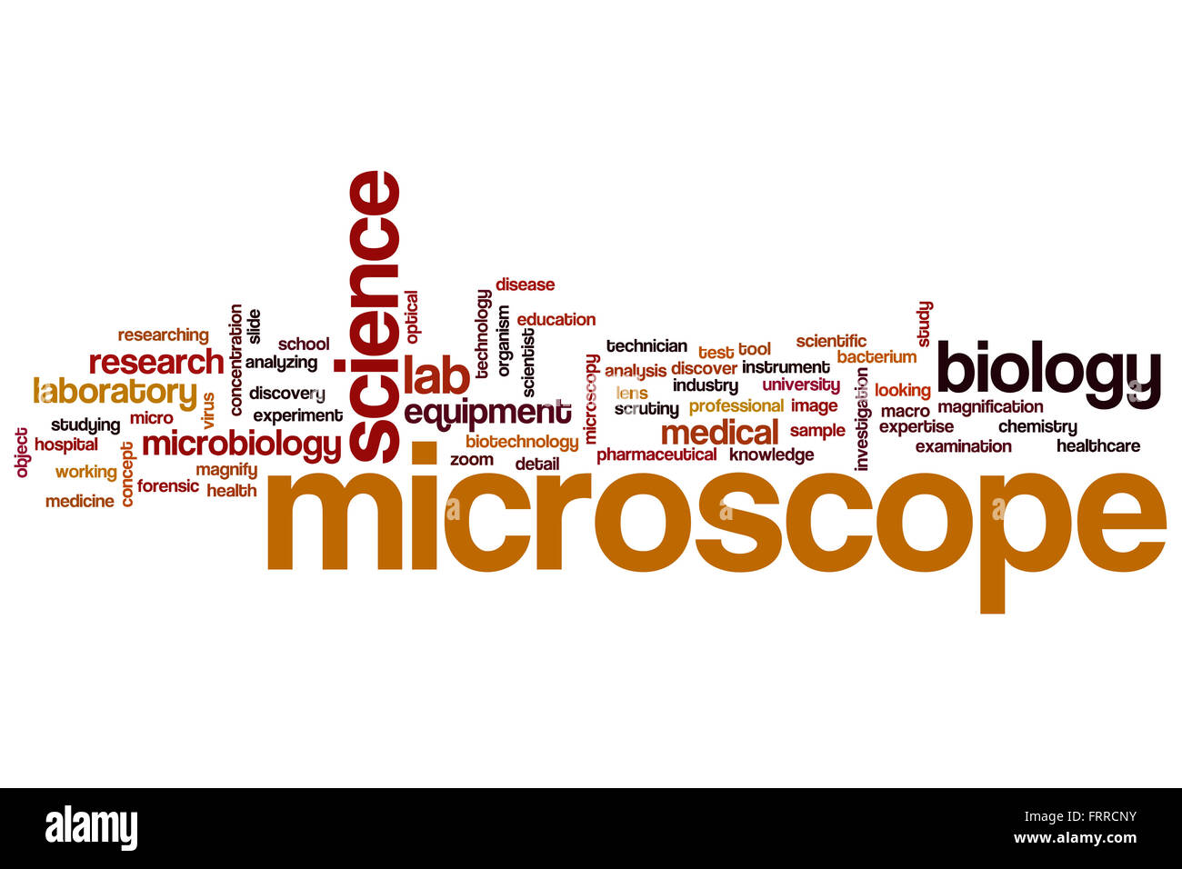 Microscope word cloud concept with science lab related tags Stock Photo ...