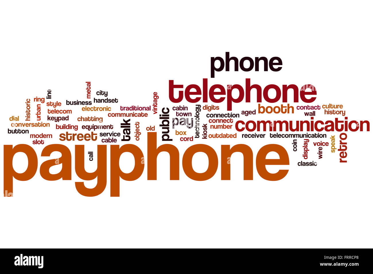 Payphone word cloud concept with telephone communication related tags ...