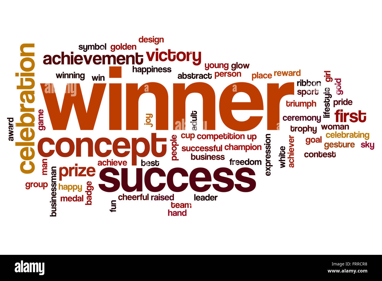 Winner word cloud concept with success celebration related tags Stock ...