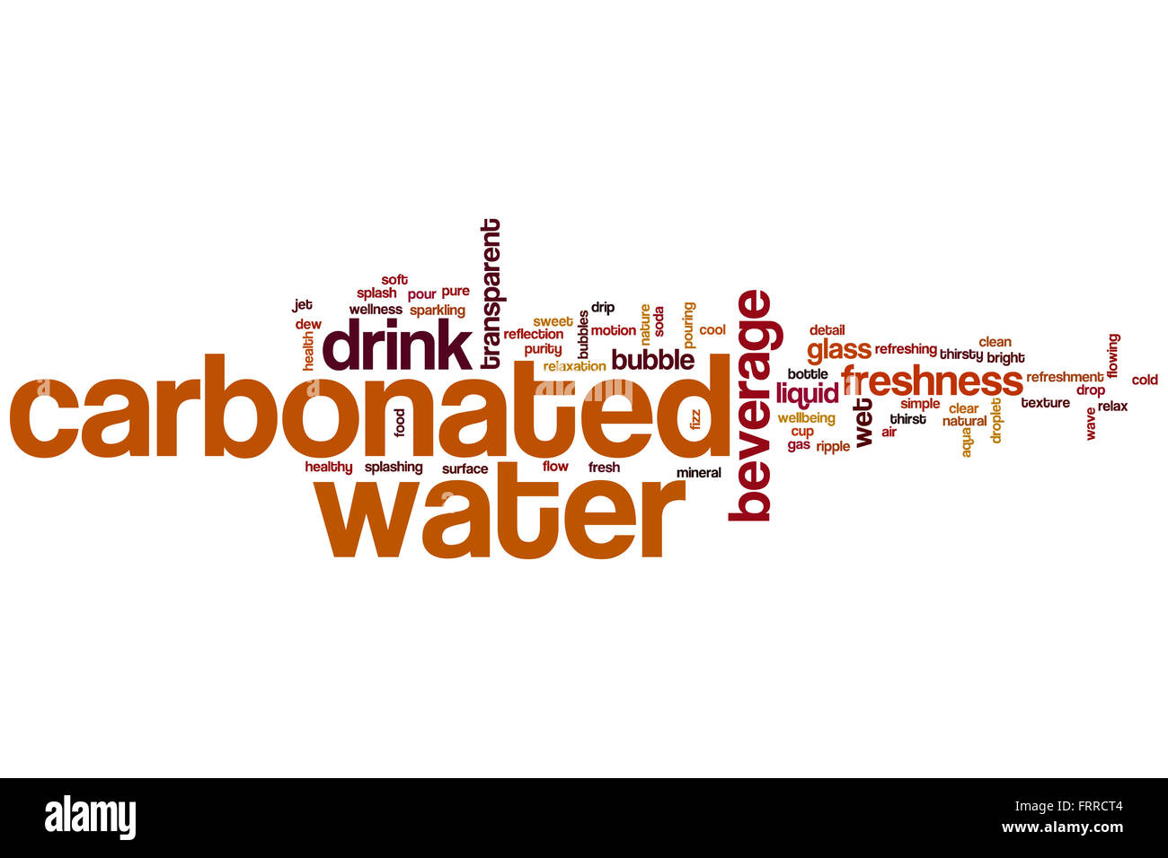 Carbonated water word cloud concept with beverage drink related tags ...