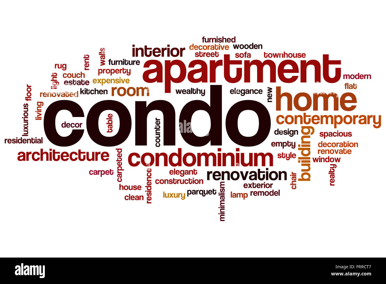 Condo word cloud concept with apartment home related tags Stock Photo ...