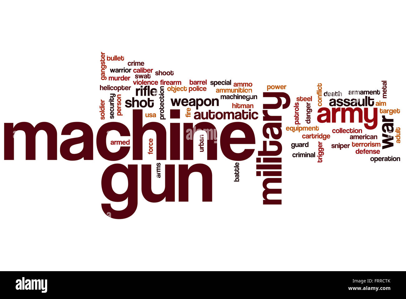 Machine gun word cloud concept with army weapon related tags Stock ...