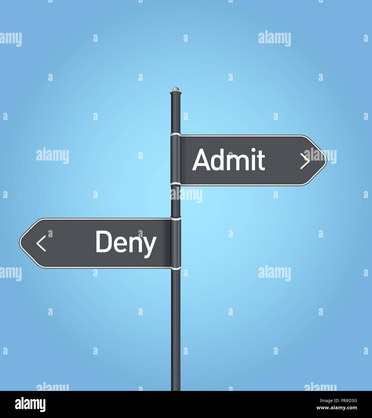 Admit vs deny choice road sign concept, flat design Stock Photo - Alamy