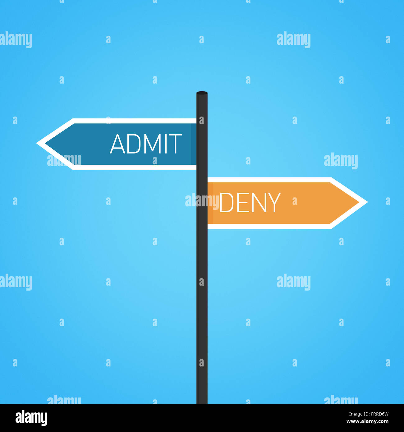 Admit vs deny choice road sign concept, flat design Stock Photo - Alamy