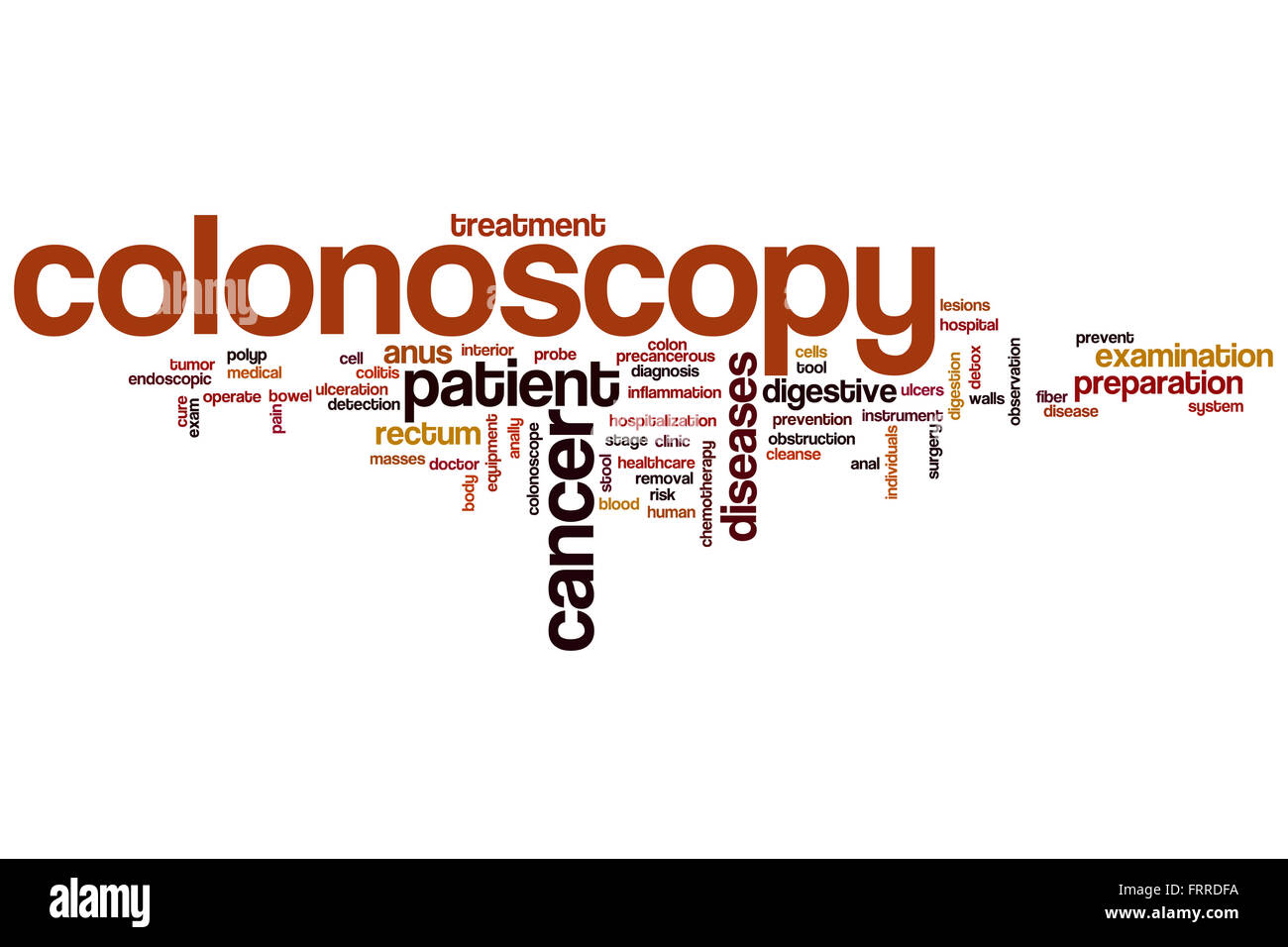 Colonoscopy word cloud concept Stock Photo - Alamy