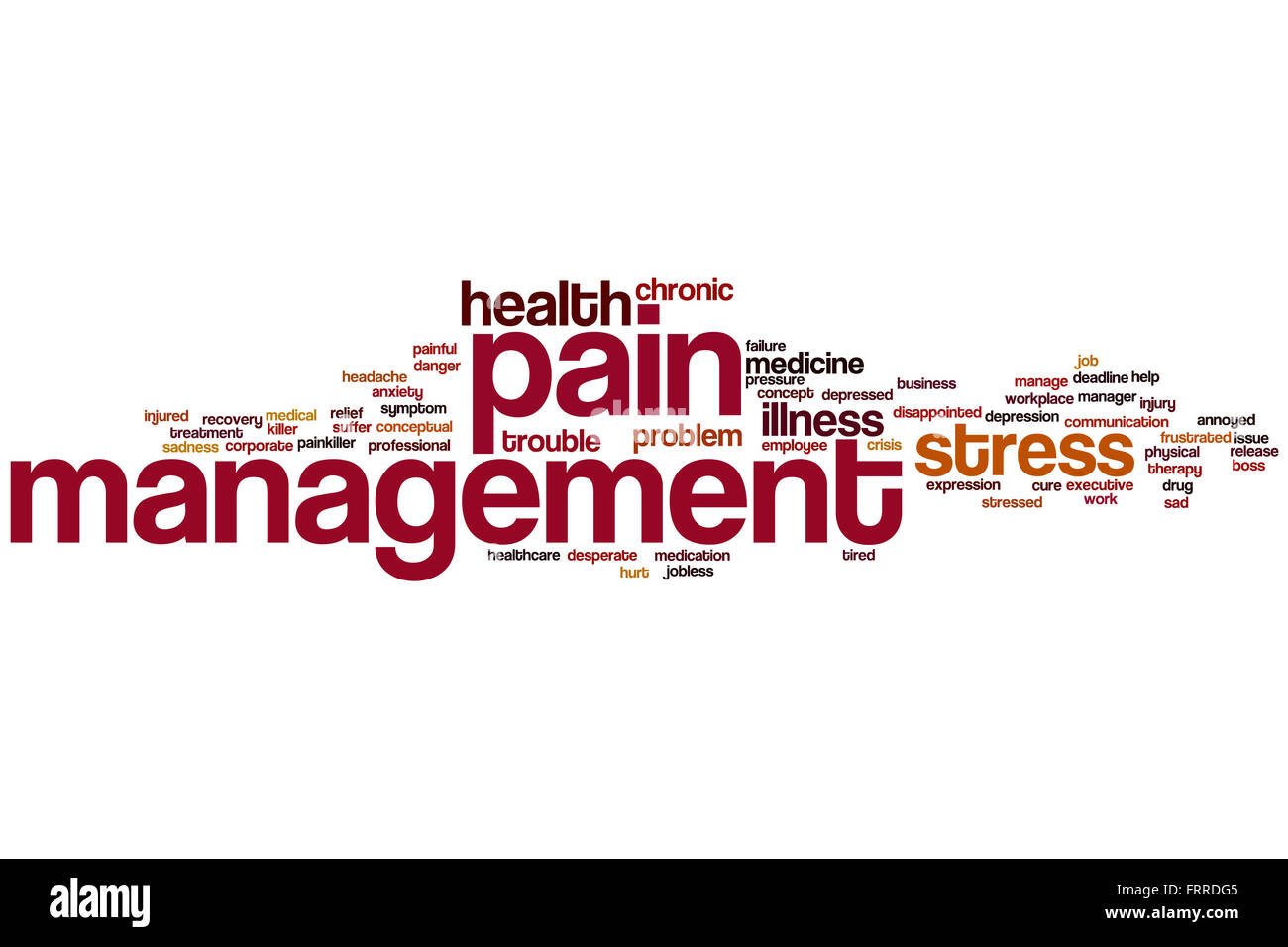 Pain management word cloud concept Stock Photo - Alamy