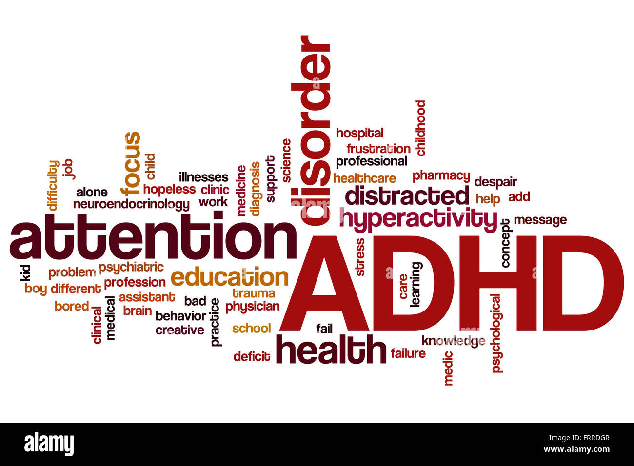 ADHD word cloud concept Stock Photo - Alamy