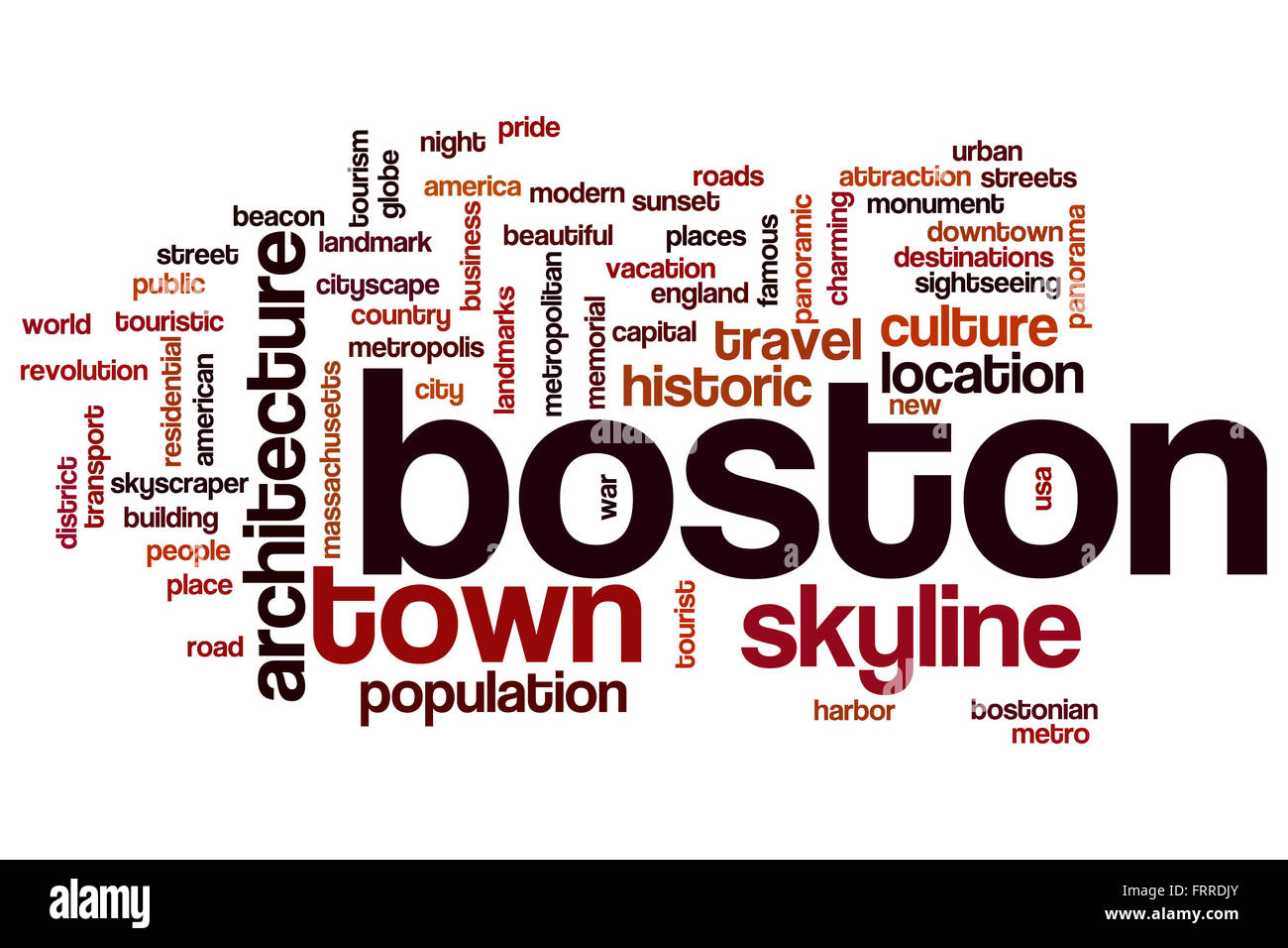 Boston word cloud concept Stock Photo - Alamy